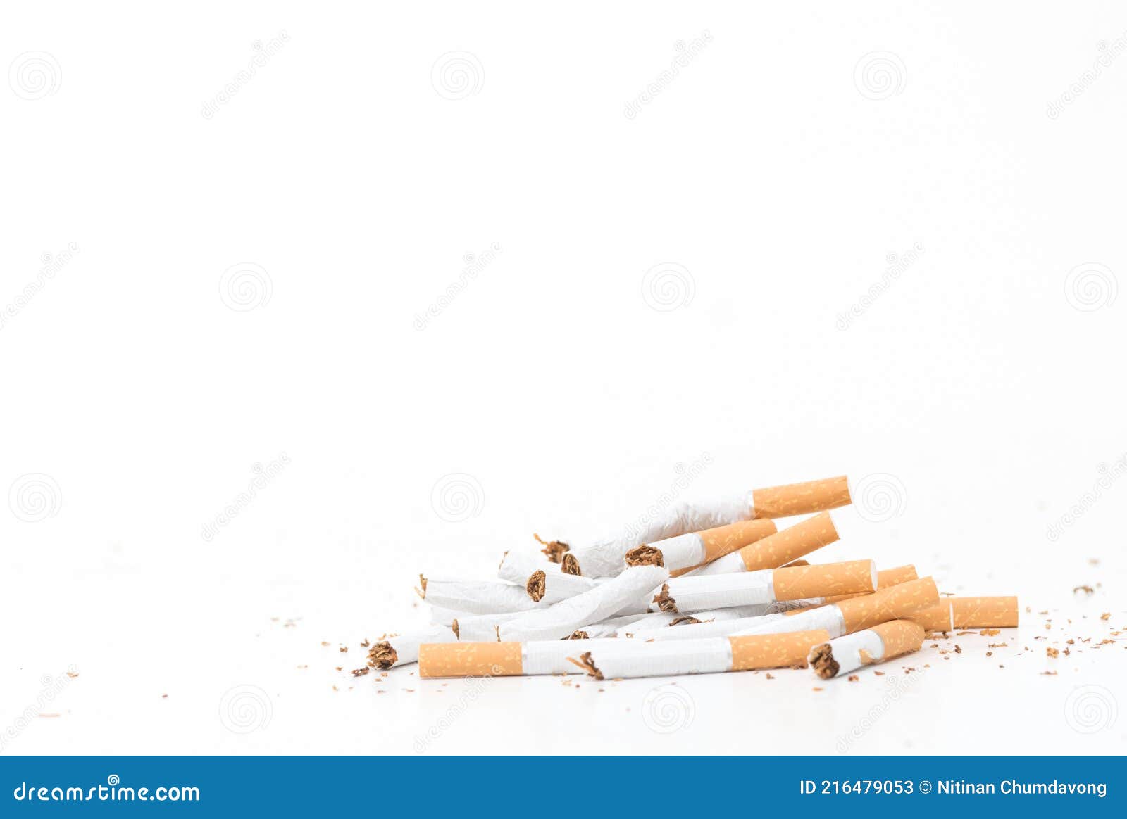 Damaged Cigarettes on a White Background Stock Image - Image of ...