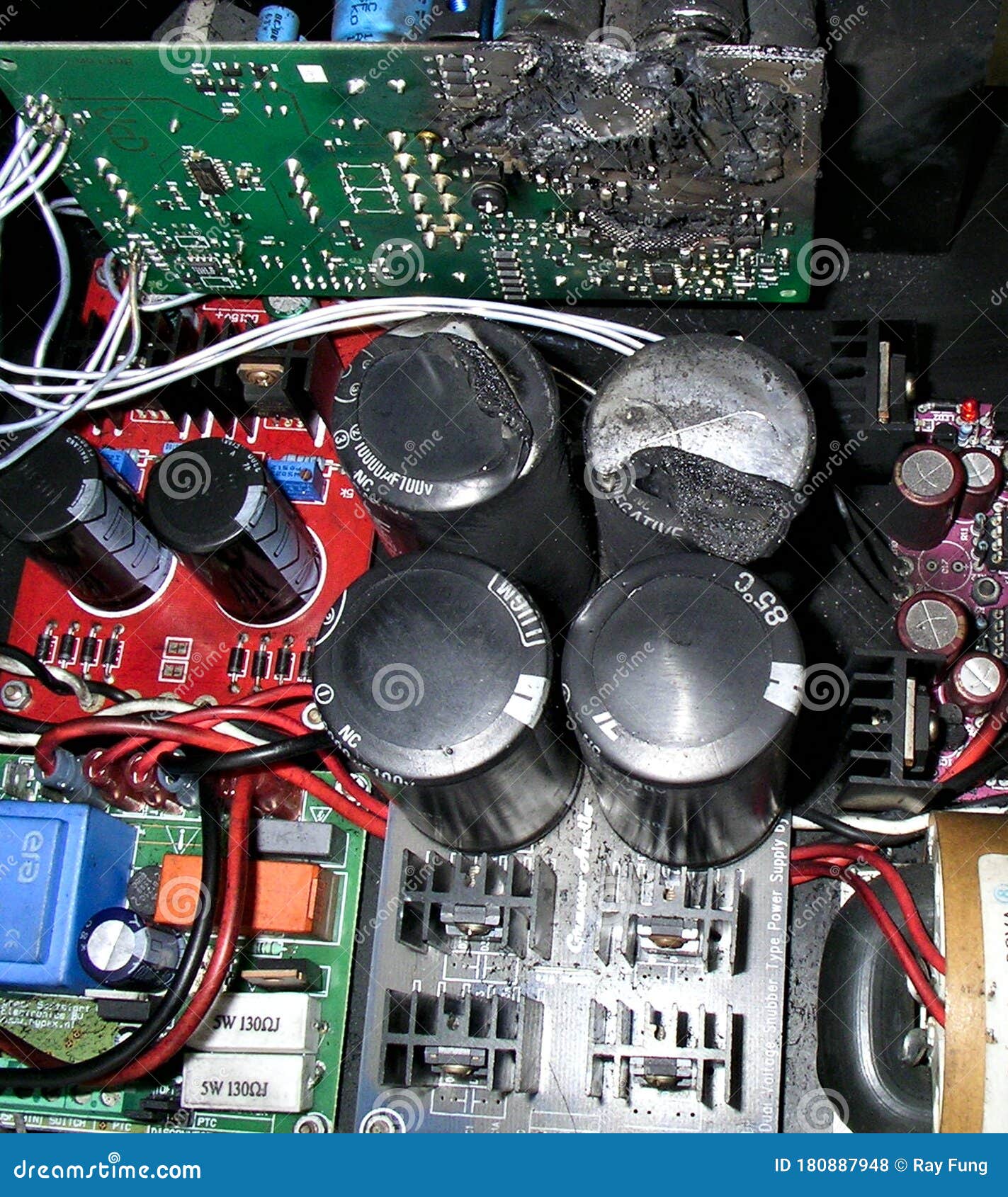 The damaged circuit board stock photo. Image of balance - 180887948