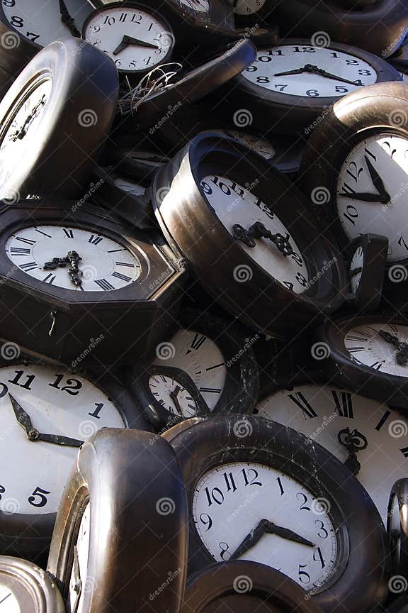 Damaged clocks stock image. Image of weathered, stack - 3578849