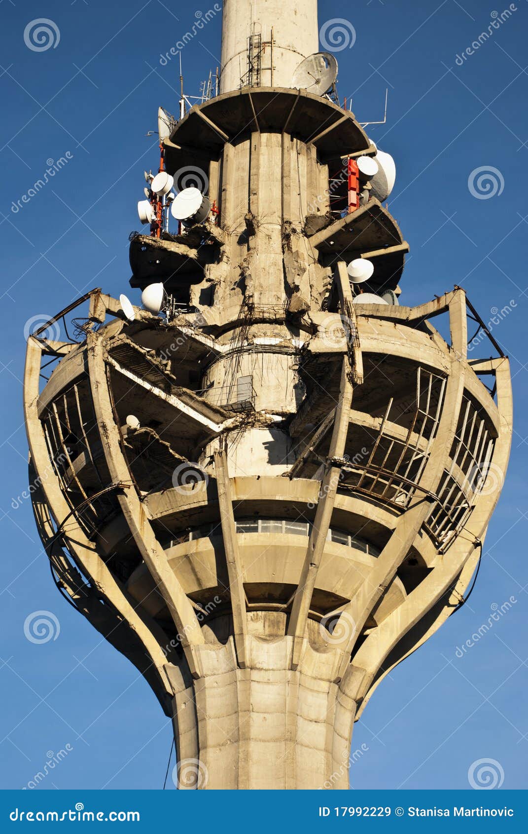 Damaged Communication Tower Stock Image - Image of damage, antenna ...