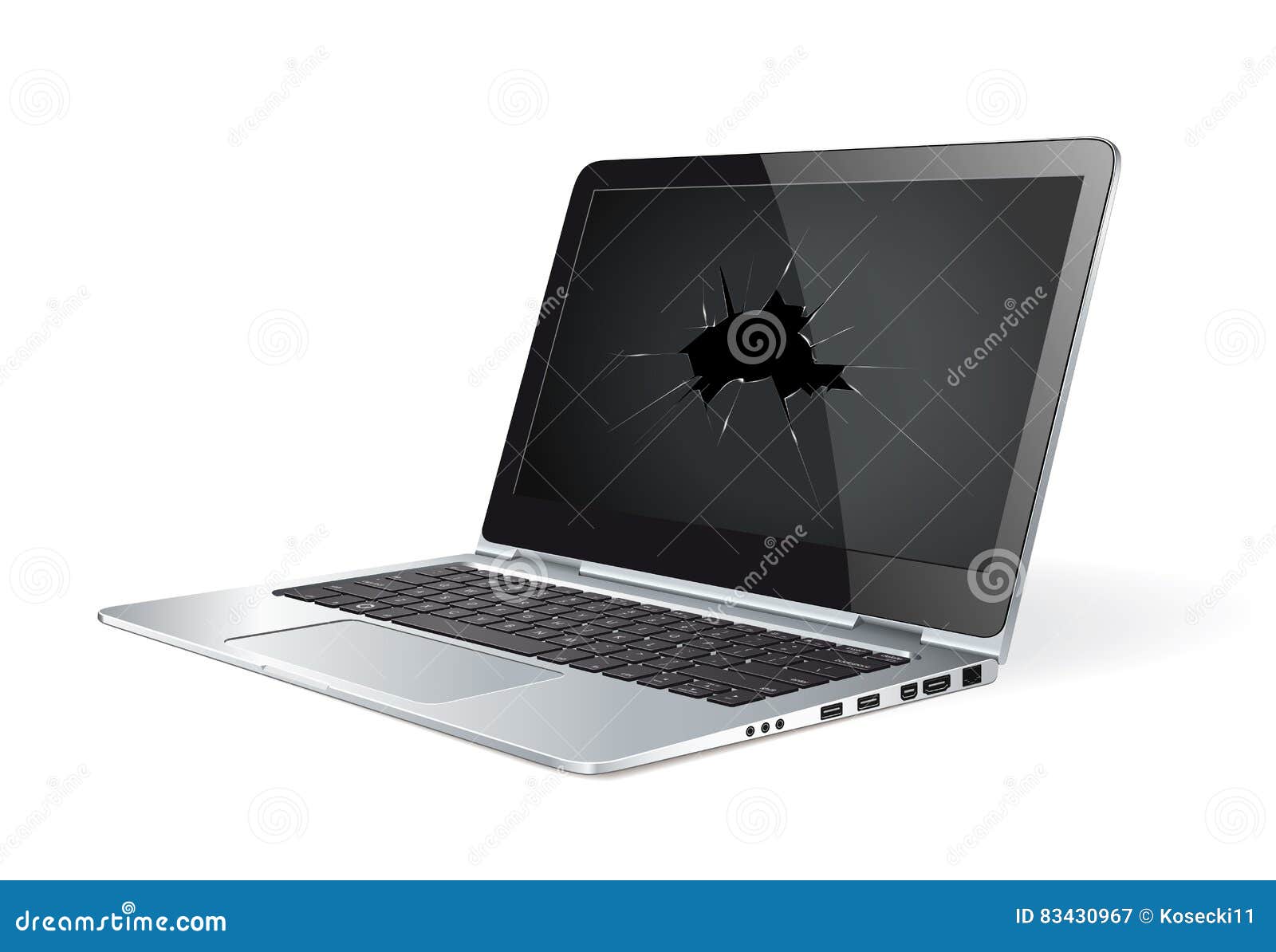 Broken Monitor Icon On Transparent Background. Broken Computer Monitor ...