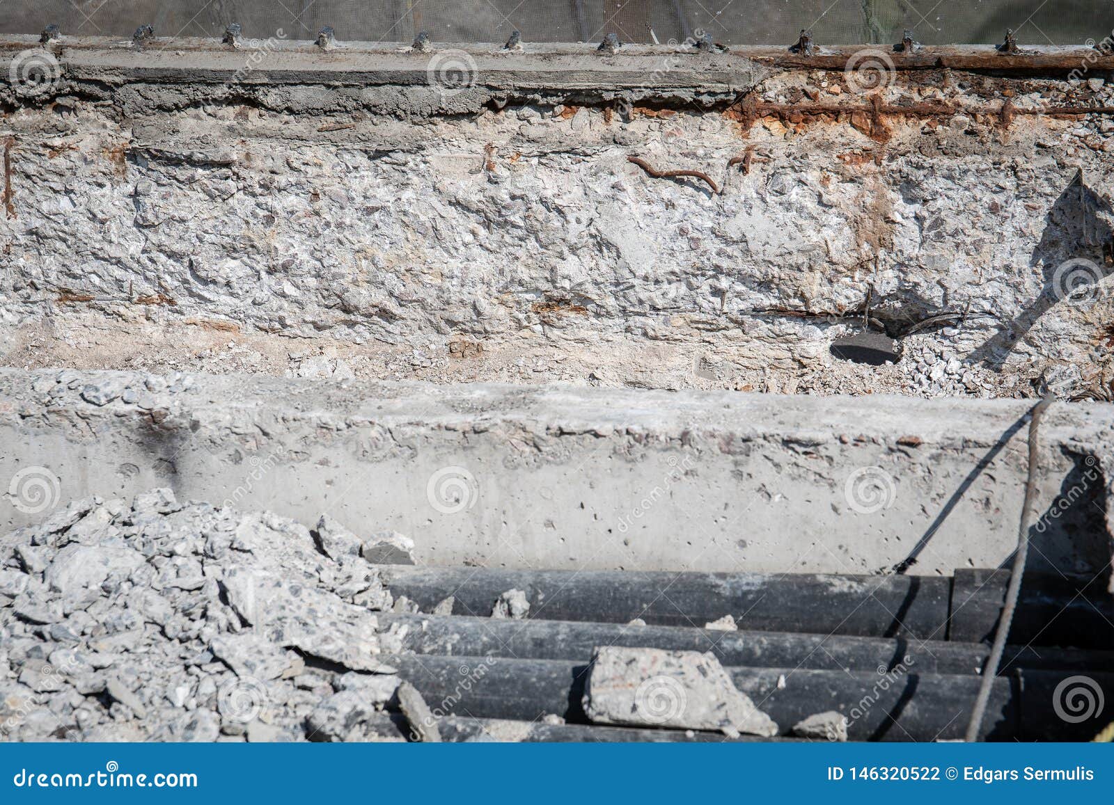 Damaged Concrete Structures. Bridge in Bad and Emergency Condition ...