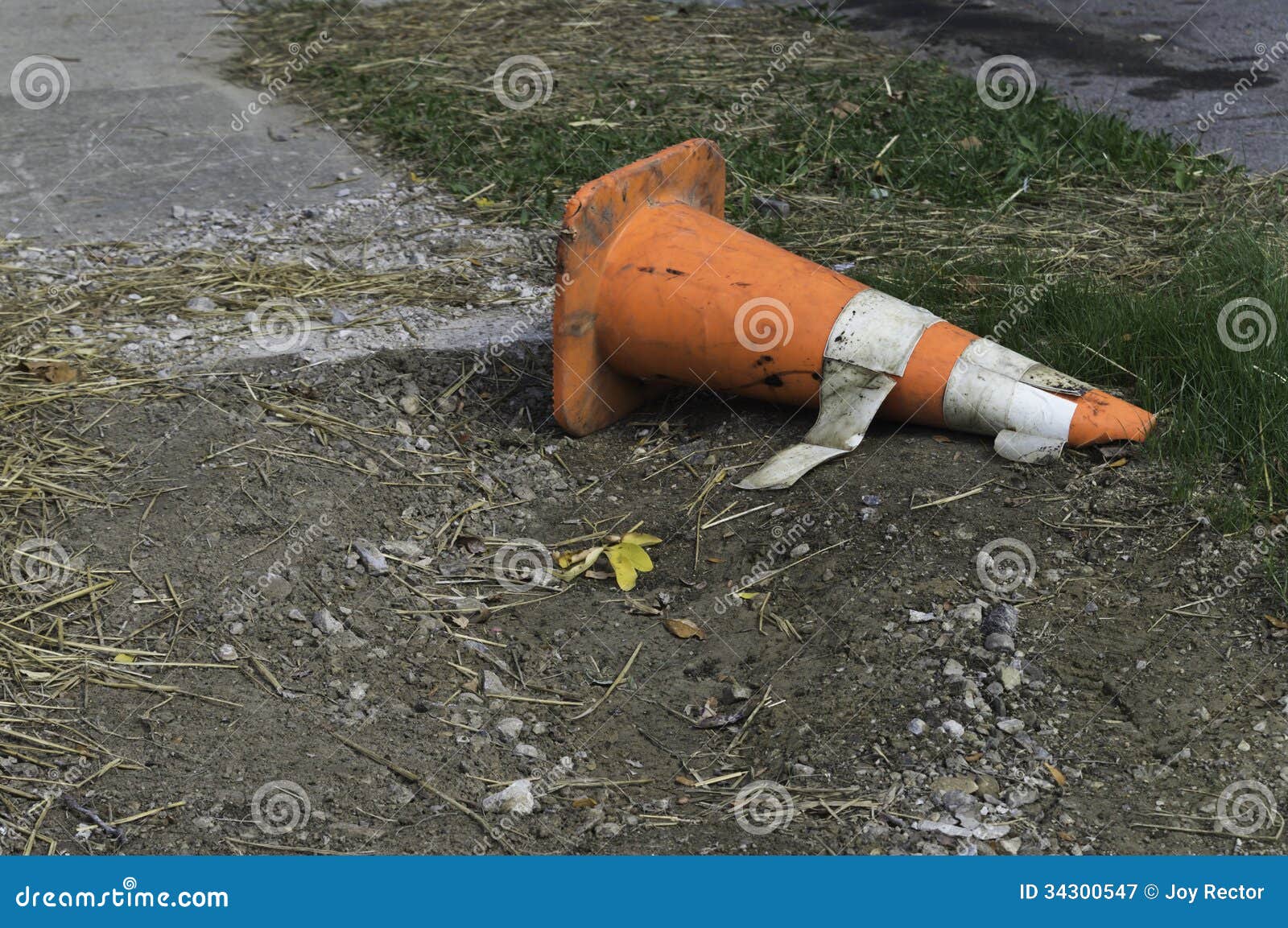 Damaged Construction Cone stock image. Image of grunge - 34300547