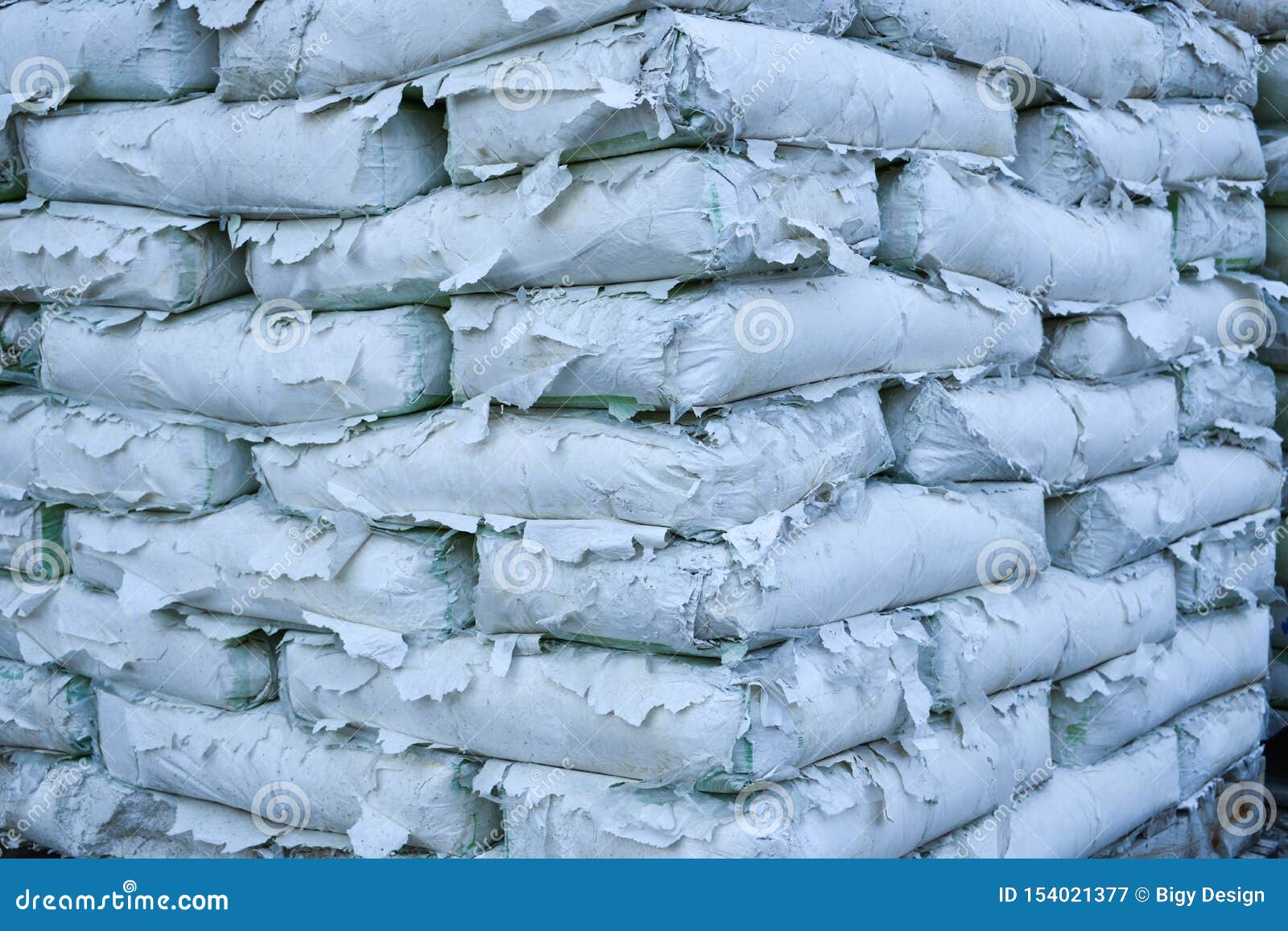 Damaged Construction Materials. Plaster Sacks Stock Image - Image of ...