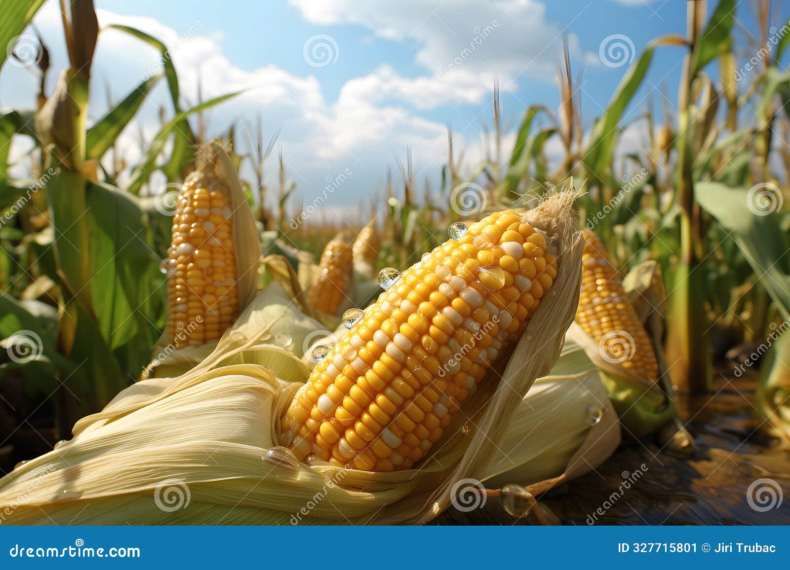Damaged Corn Crop after Hail and Heavy Rain Stock Illustration - Illustration of sunset, maize ...