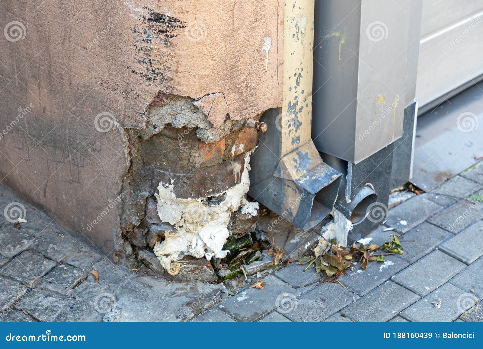 Damaged Corner stock image. Image of architecture, missing - 188160439