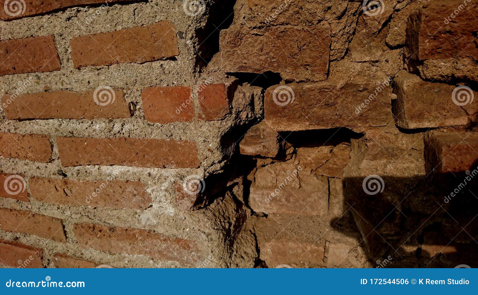 Damaged and Cracked Brick Wall Structure Stock Photo - Image of details ...