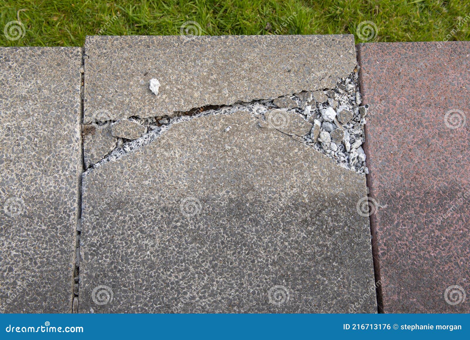 Cracked Paving Stone on Path Stock Photo - Image of floor, stone: 216713176