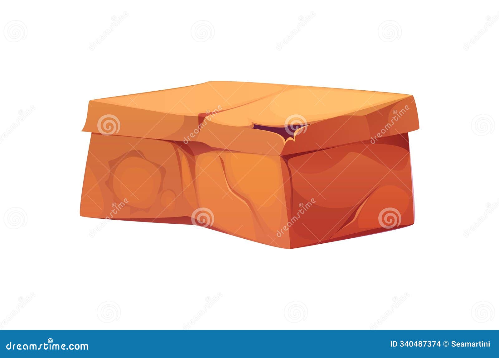 Damaged and Crumpled Delivery Cardboard Box Stock Illustration ...