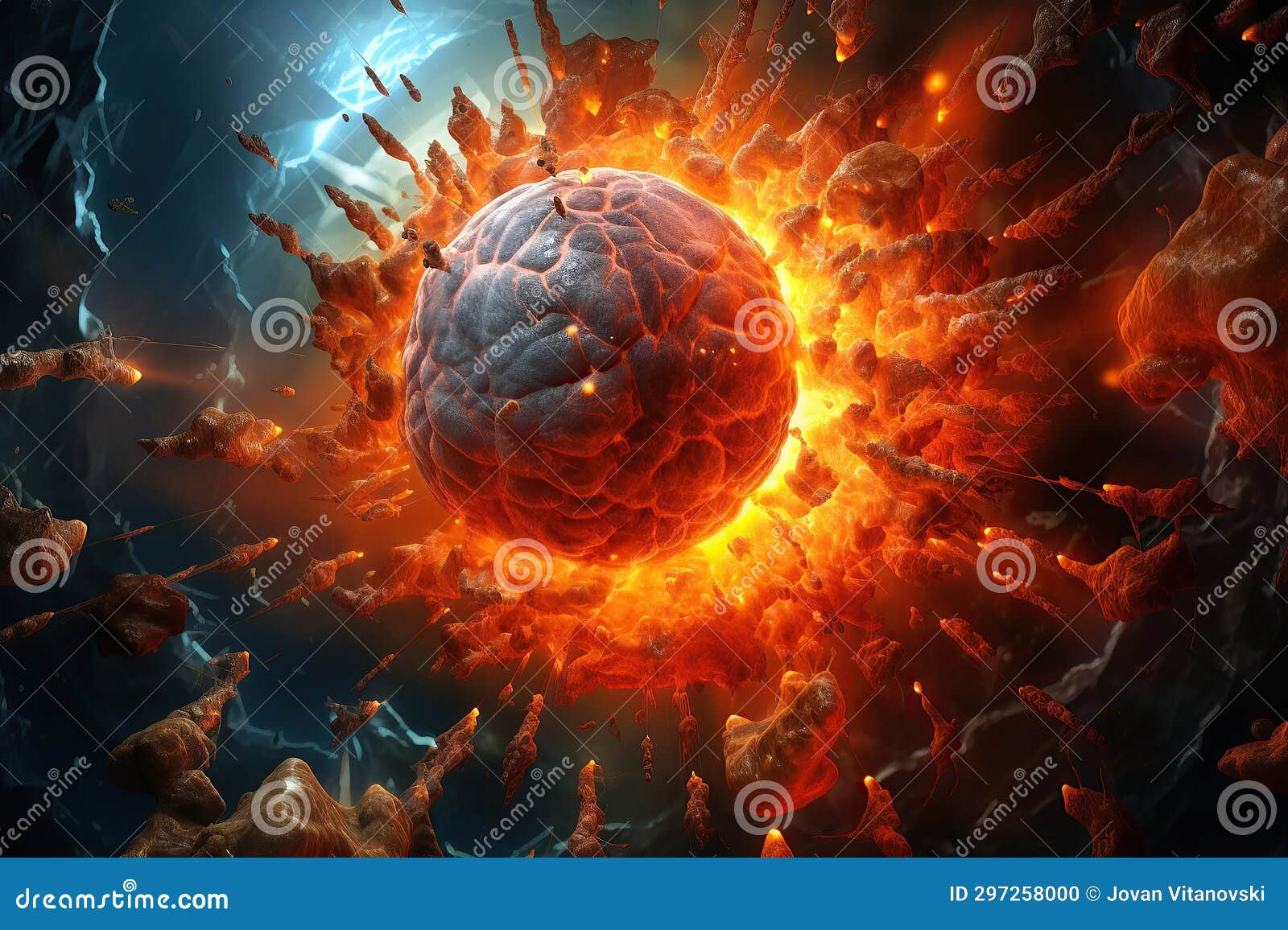 Damaged Cancer Cell Stock Photo | CartoonDealer.com #297258000