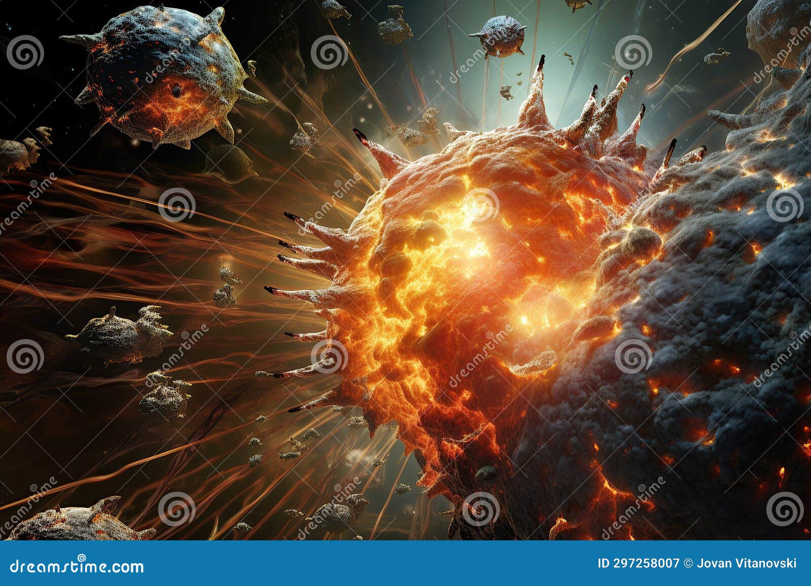 Damaged Cancer Cell Stock Image | CartoonDealer.com #297258007