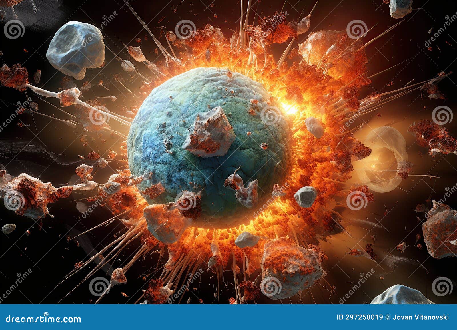 Damaged Cancer Cell Stock Image | CartoonDealer.com #297258031