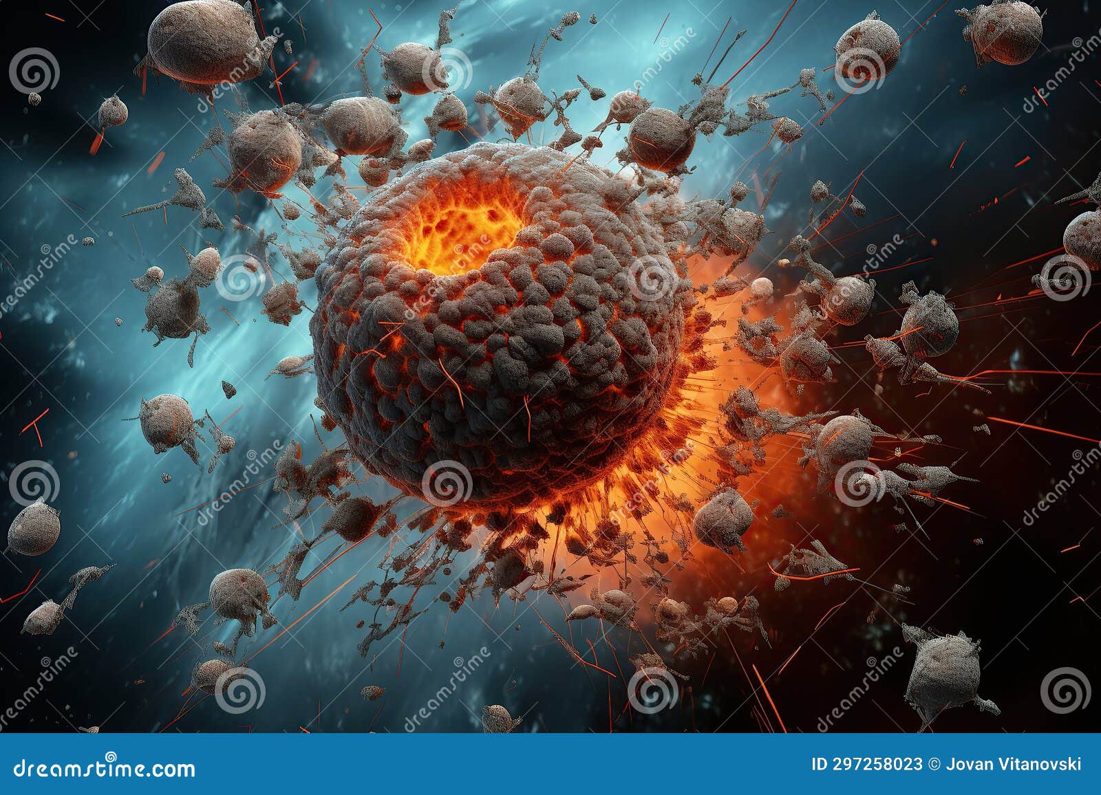 Damaged Cancer Cell Stock Image | CartoonDealer.com #297258031
