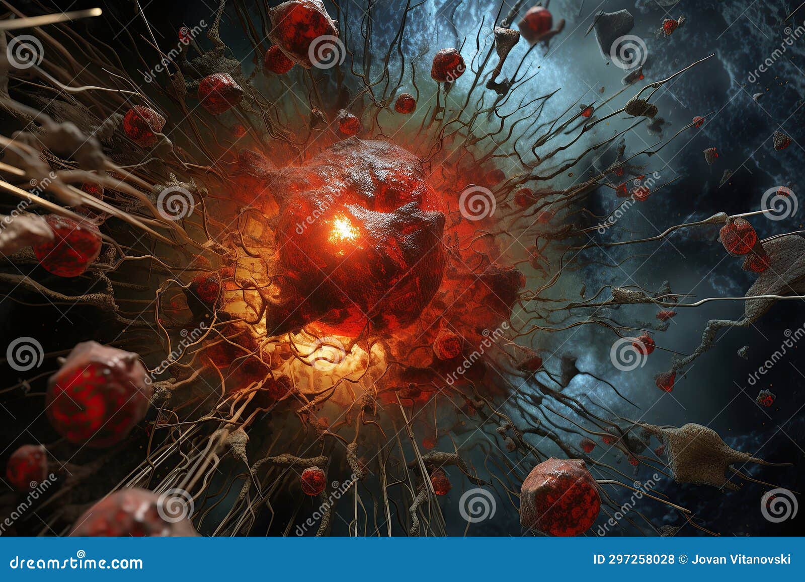 Damaged Cancer Cell Stock Image | CartoonDealer.com #297258031