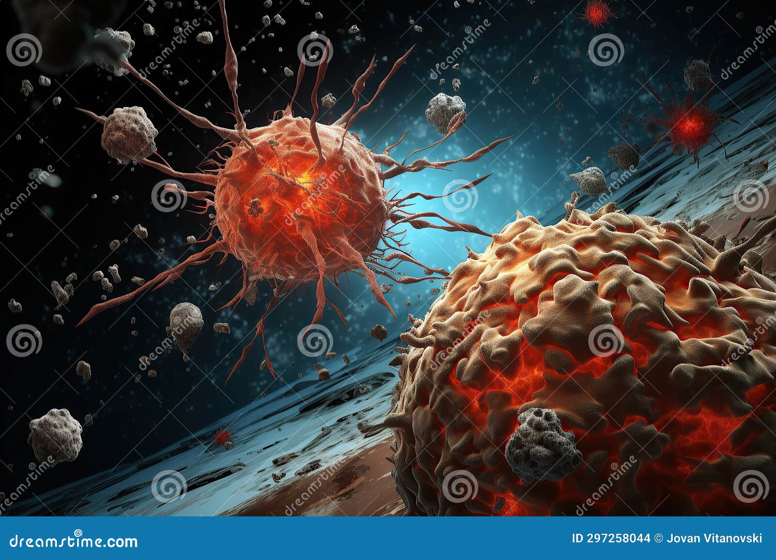 Damaged Cancer Cell Stock Image | CartoonDealer.com #297258031