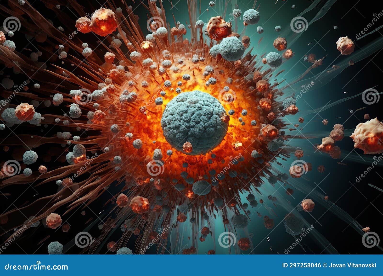 Damaged Cancer Cell Stock Image | CartoonDealer.com #297258031