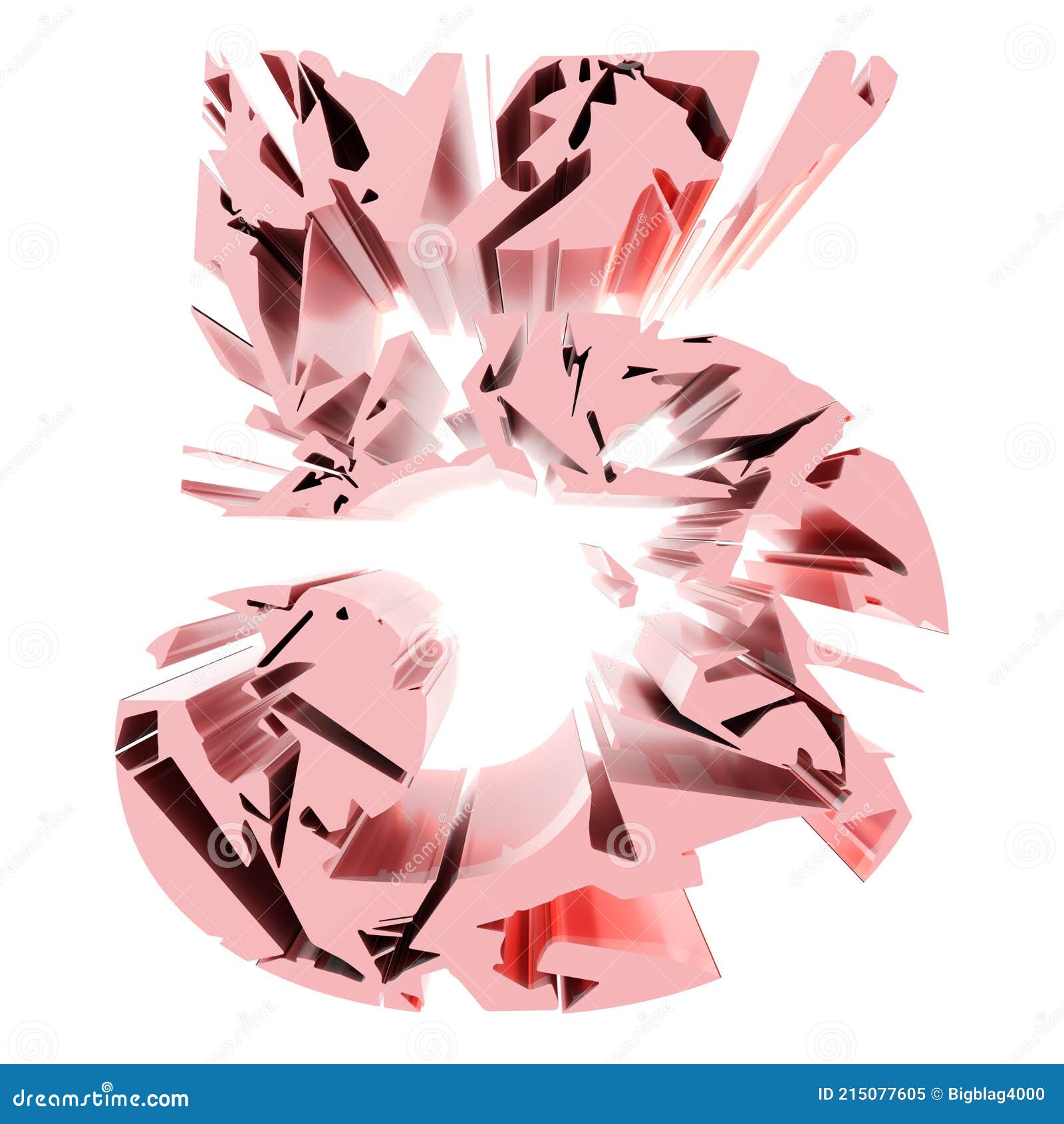 Damaged and Deformed Number.3D Rendered Illustration. Stock ...