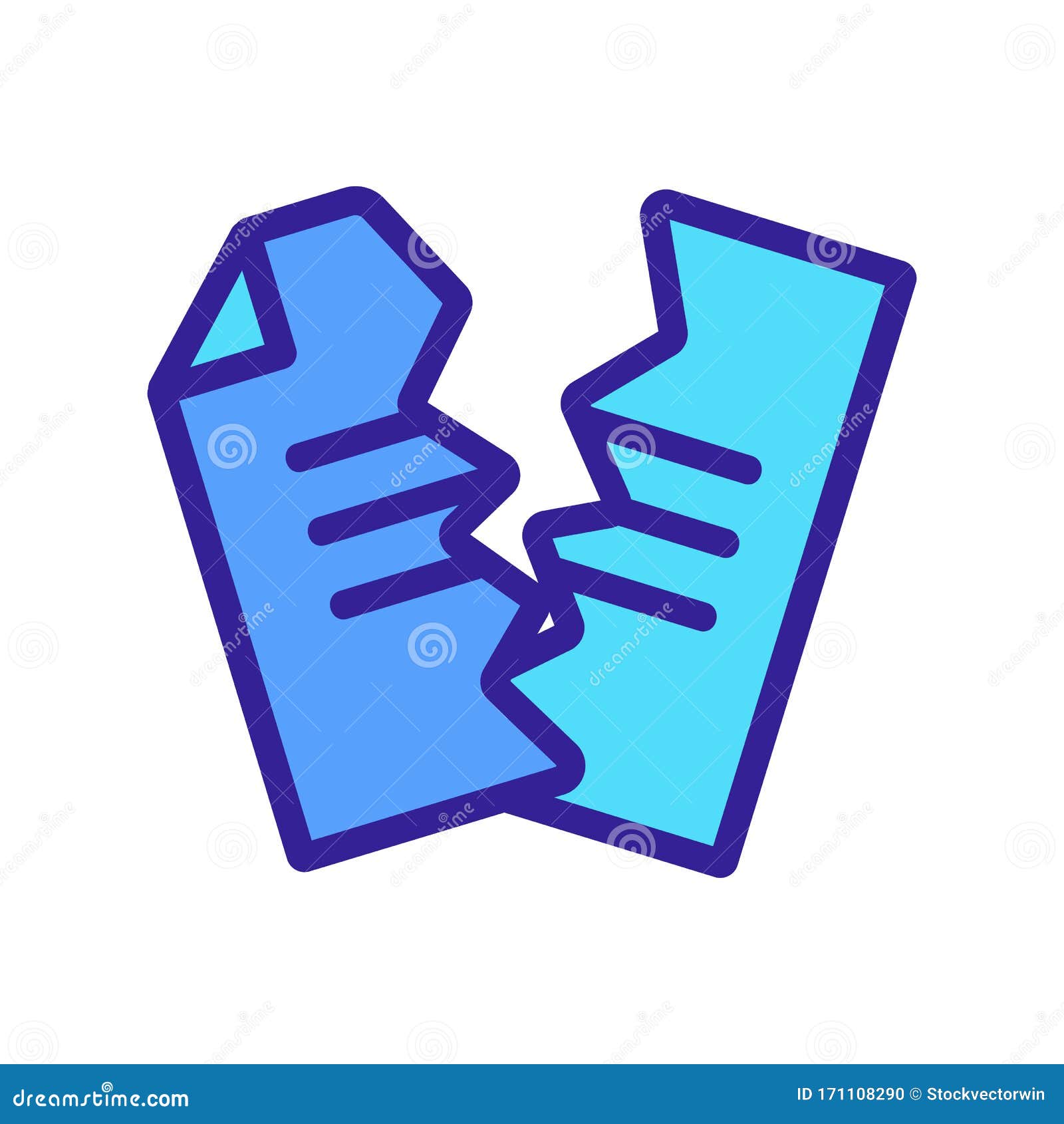 Damaged Document Icon Vector. Isolated Contour Symbol Illustration ...
