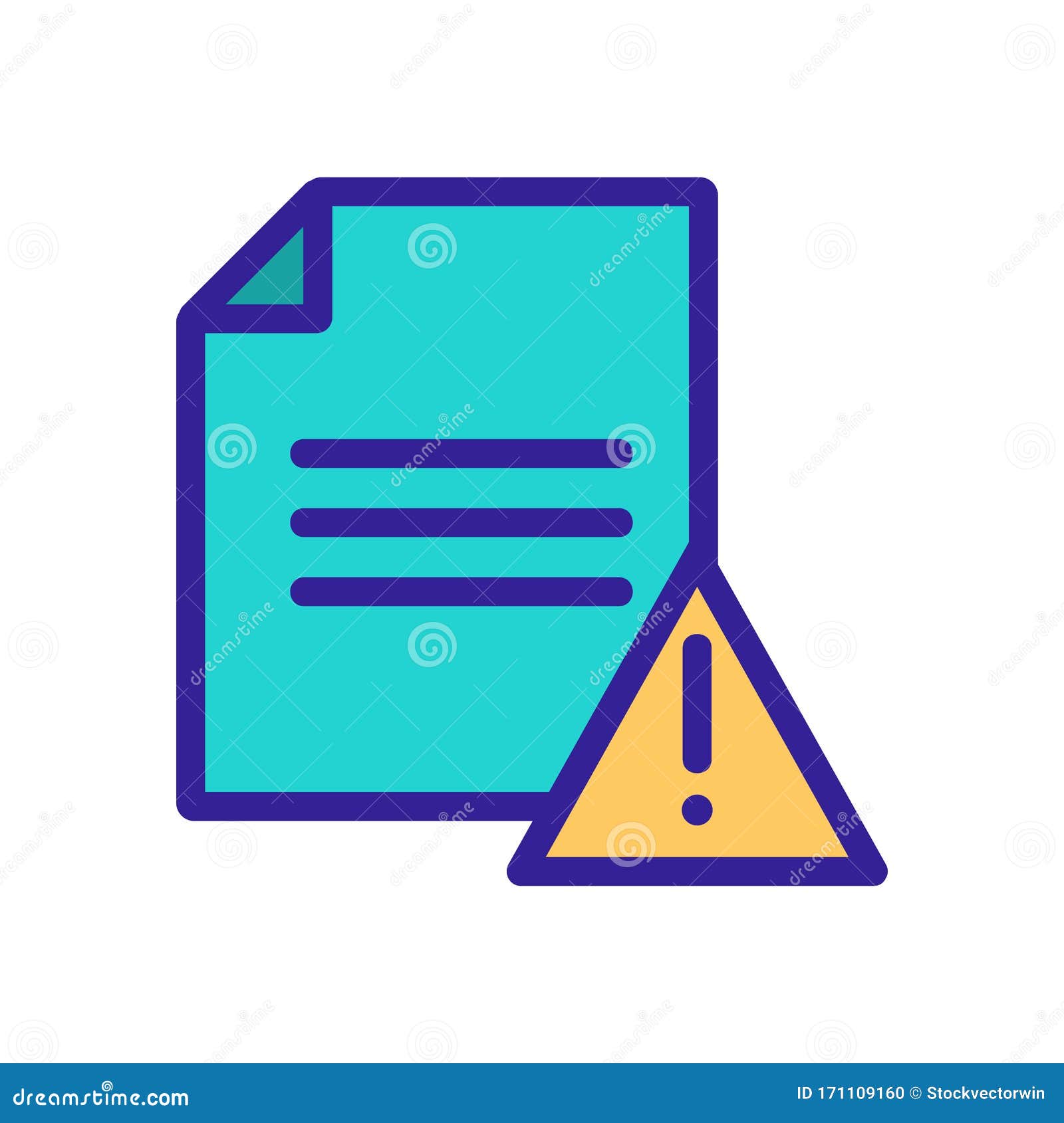 Damaged Document Icon Vector. Isolated Contour Symbol Illustration ...