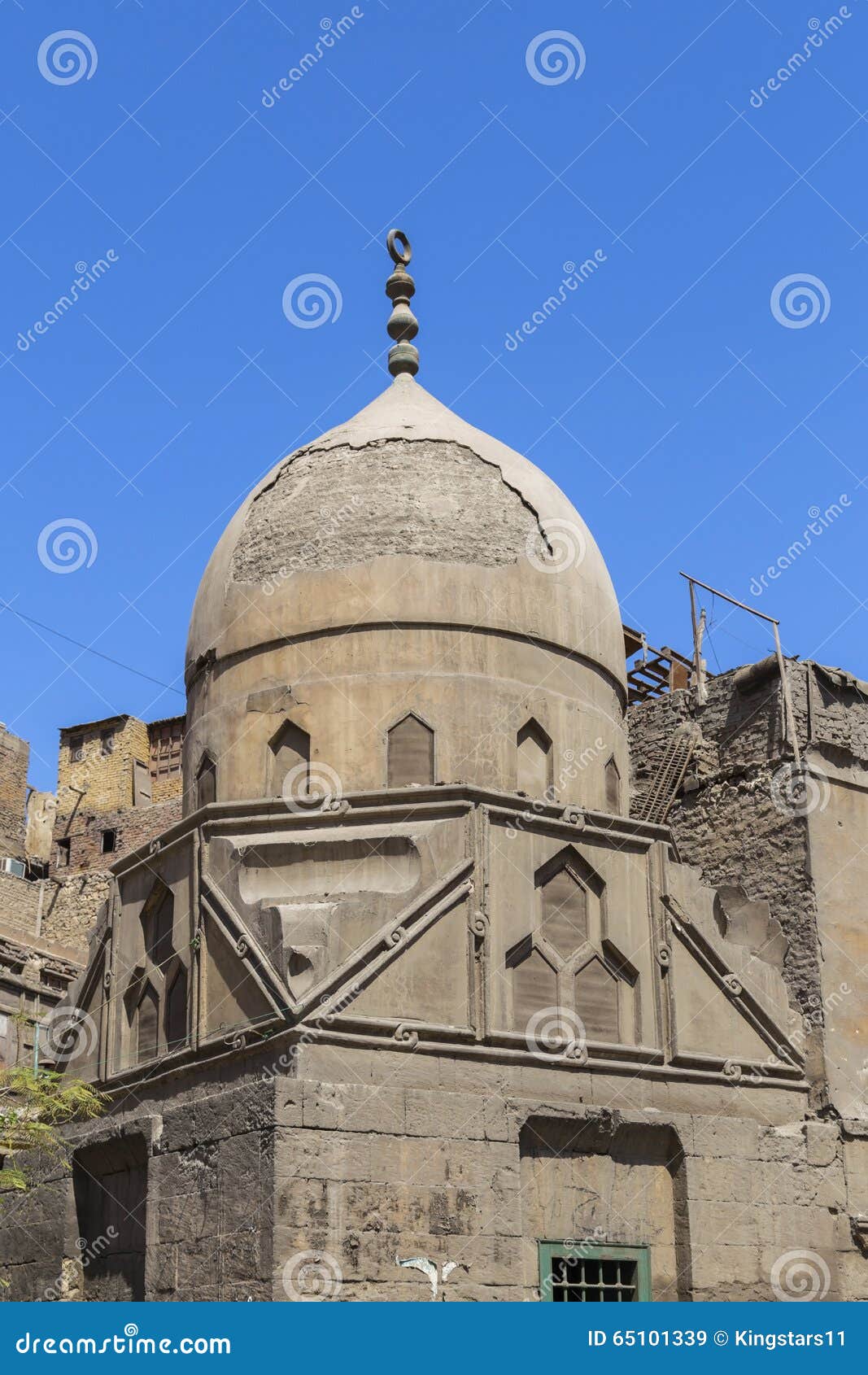 Damaged dome,Cairo, Egypt. stock image. Image of attarine - 65101339