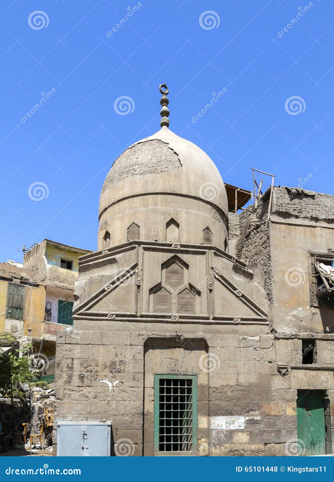 Damaged dome,Cairo, Egypt. stock photo. Image of africa - 65101448