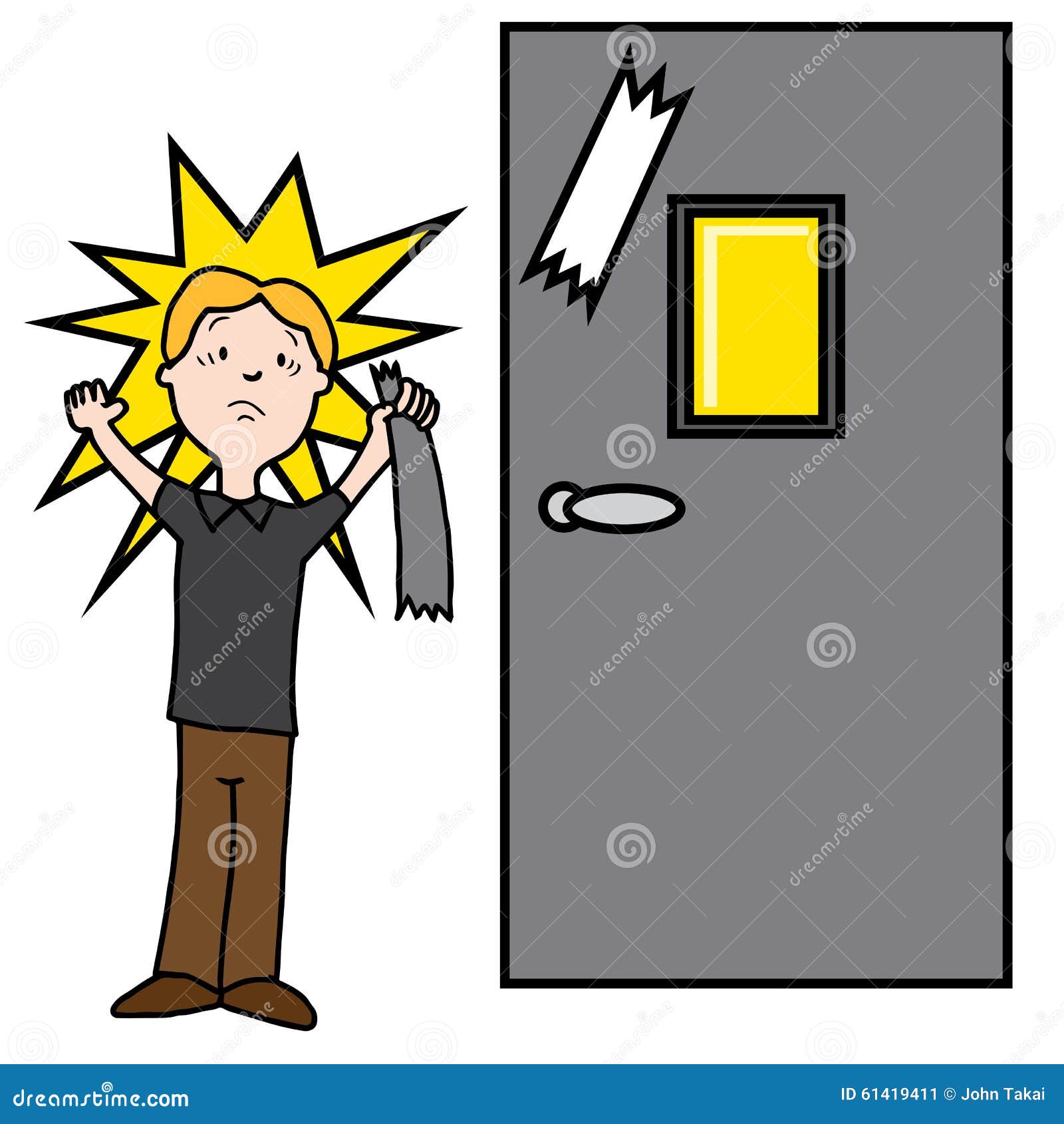 Damaged Door stock vector. Illustration of paint, sticky - 61419411
