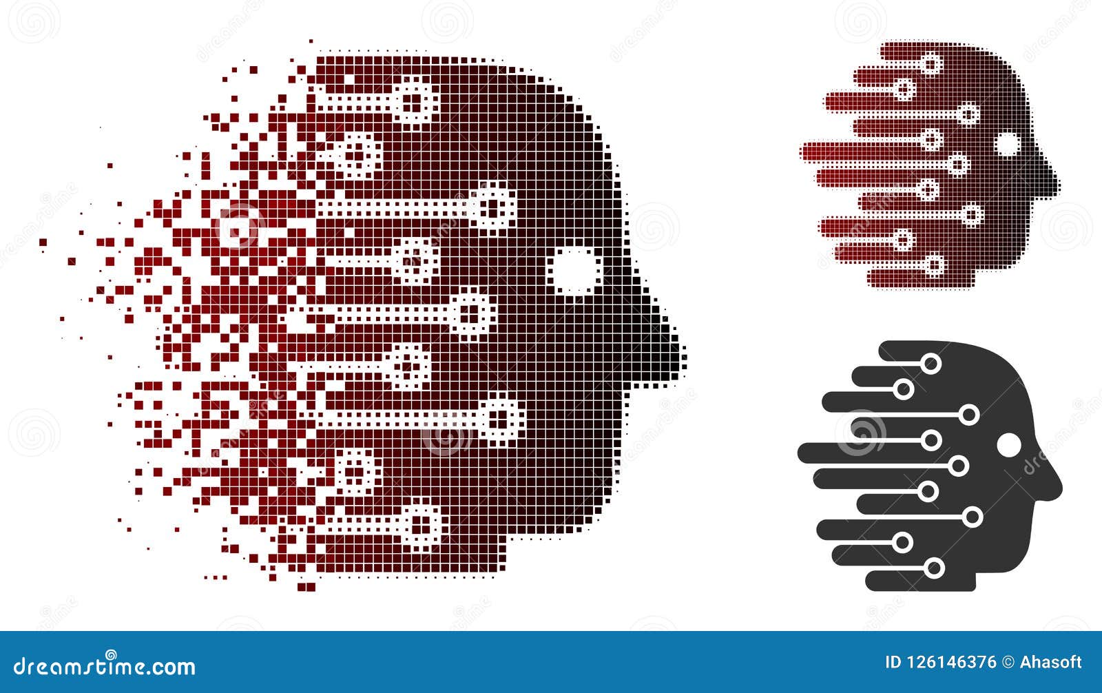 Damaged Dot Halftone Artificial Intelligence Icon Stock Vector ... Damaged Dot Halftone Artificial Intelligence Icon Stock Vector ...