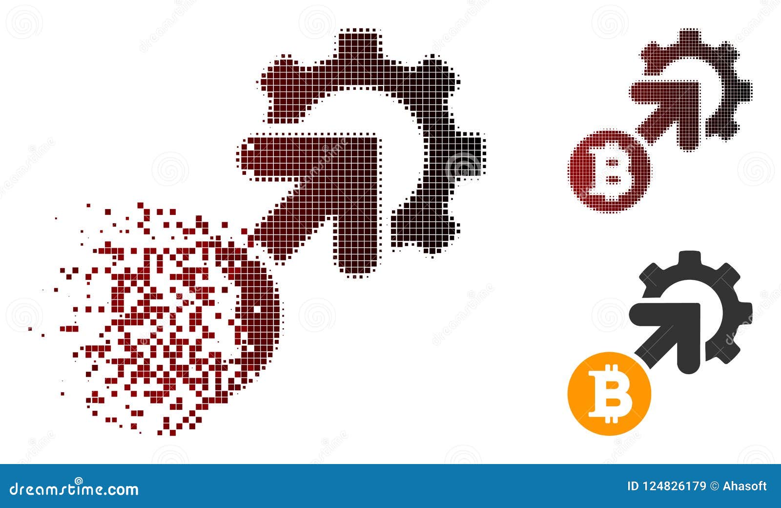 Damaged Dot Halftone Bitcoin Integration Cog Icon Stock Vector ... Damaged Dot Halftone Bitcoin Integration Cog Icon Stock Vector ...