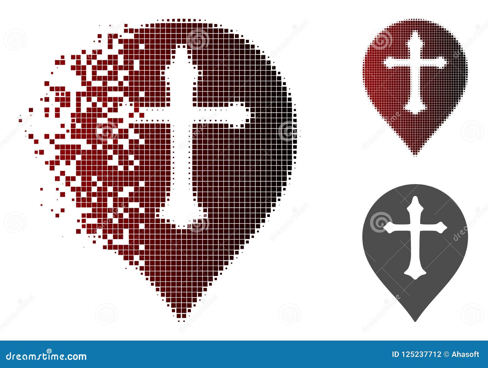 Damaged Dot Halftone Christian Cross Marker Icon Stock Vector ... Damaged Dot Halftone Christian Cross Marker Icon Stock Vector ...