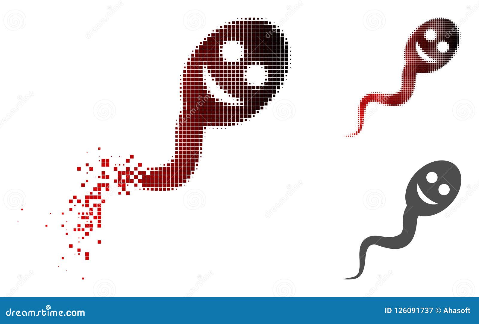 Damaged Dot Halftone Happy Spermatozoon Icon Stock Vector ... Damaged Dot Halftone Happy Spermatozoon Icon Stock Vector ...