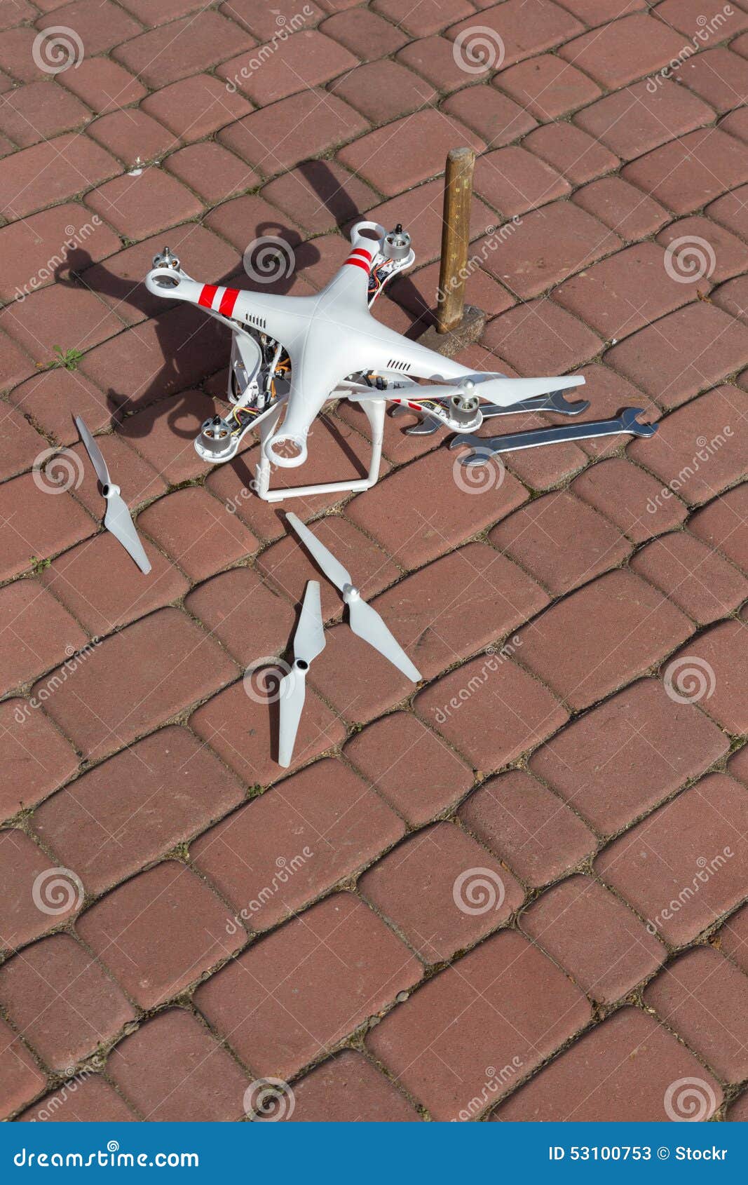 Damaged drone stock image. Image of helicopter, outdoors - 53100753