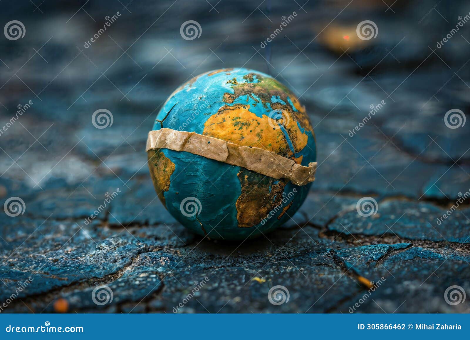 Damaged Earth . Water Polluted 3d Earth On Space. Virous Attack All ...