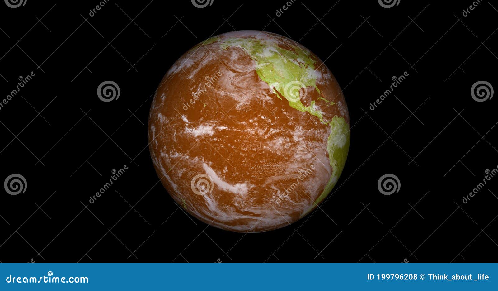 Damaged Earth . Water Polluted 3d Earth on Space. Virous Attack All ...