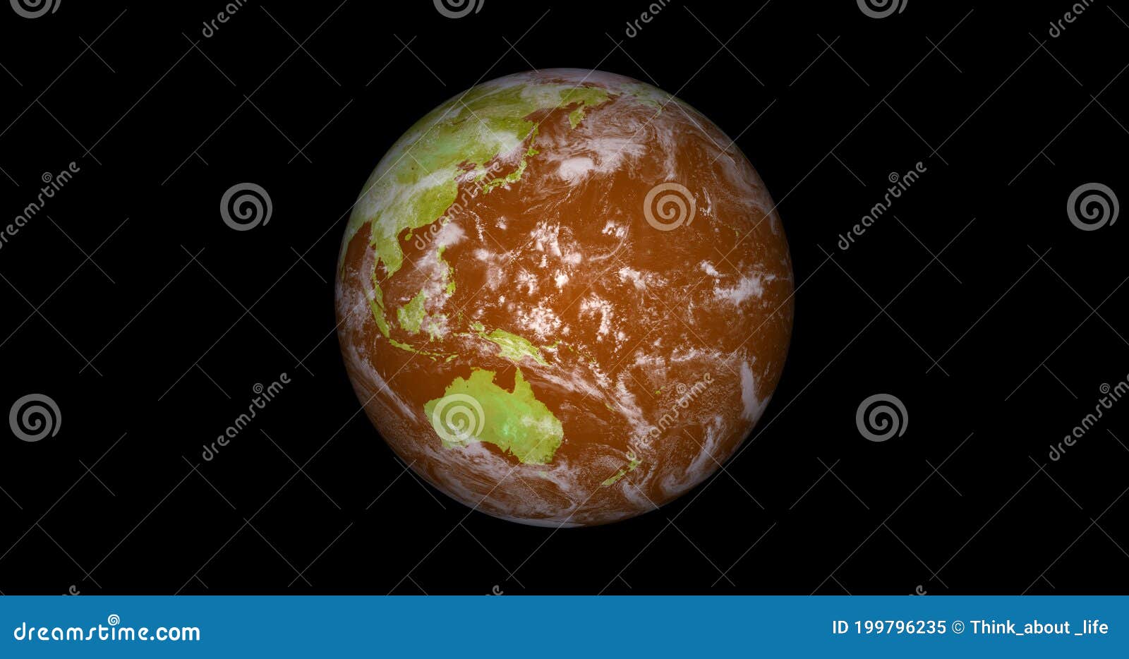 Damaged Earth . Water Polluted 3d Earth On Space. Virous Attack All ...