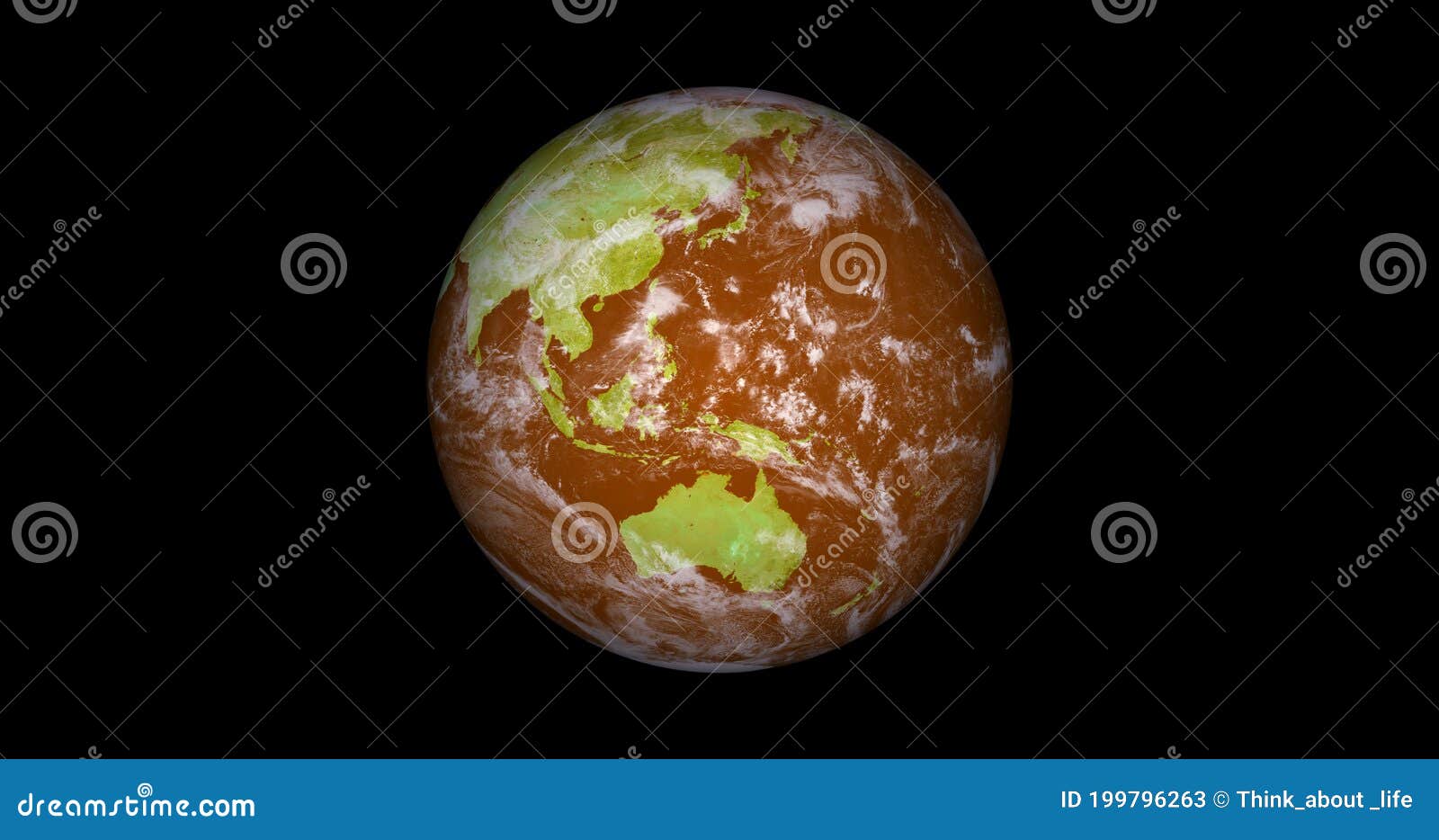 Damaged Earth . Water Polluted 3d Earth on Space. Virous Attack All ...