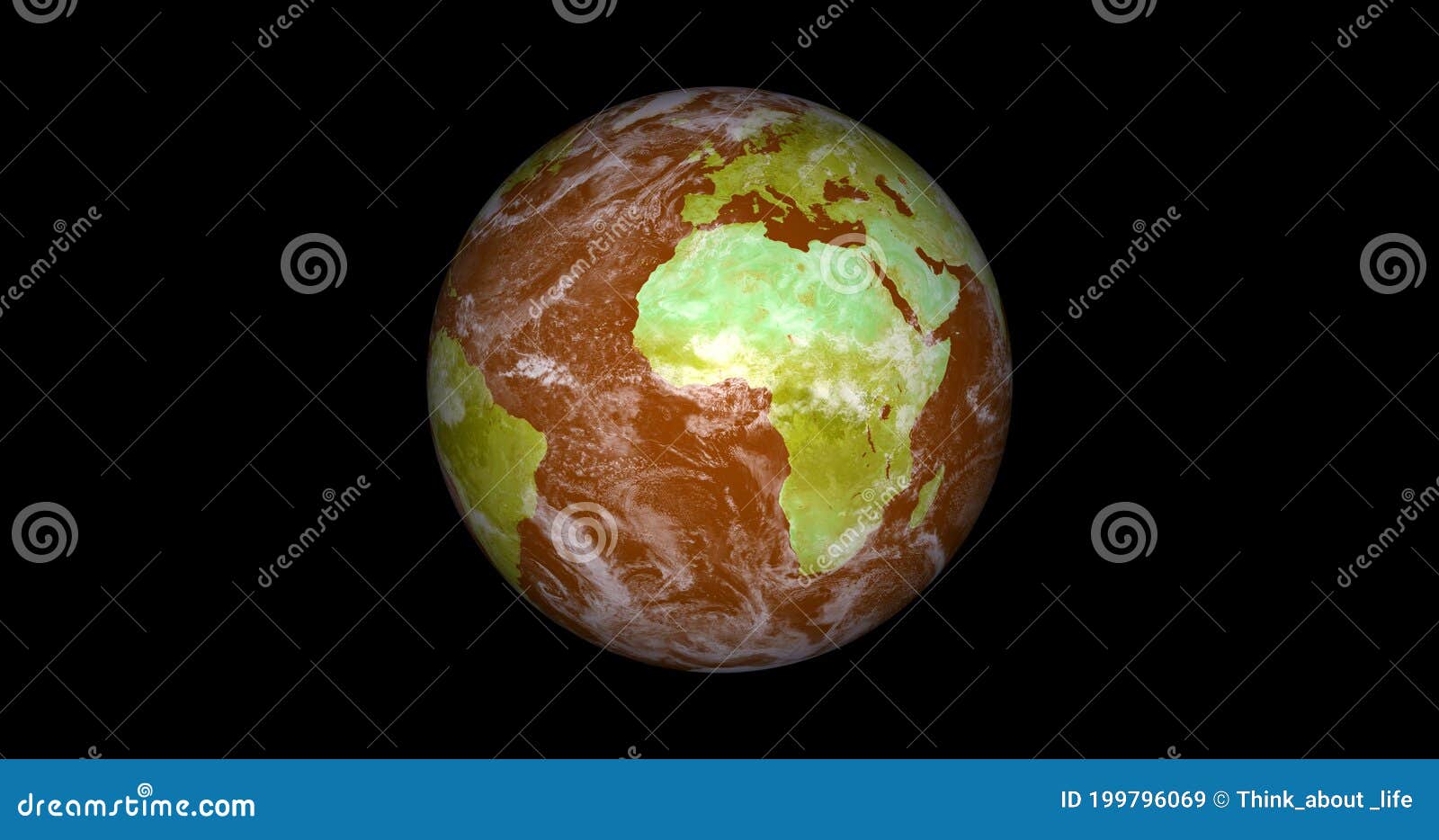 Damaged Earth . Water Polluted 3d Earth On Space. Virous Attack All ...