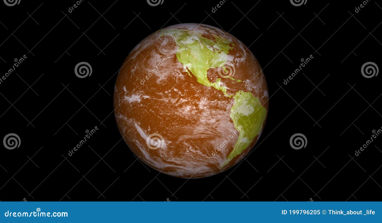 Damaged Earth . Water Polluted 3d Earth on Space. Virous Attack All ...