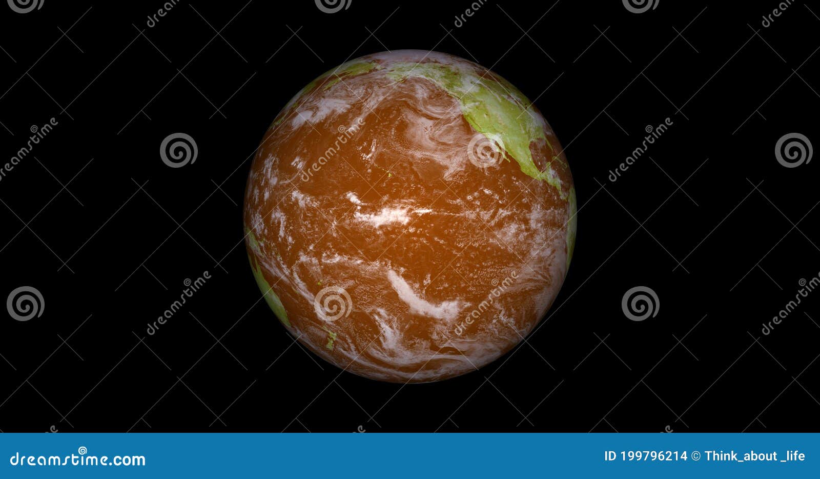 Damaged Earth . Water Polluted 3d Earth on Space. Virous Attack All ...