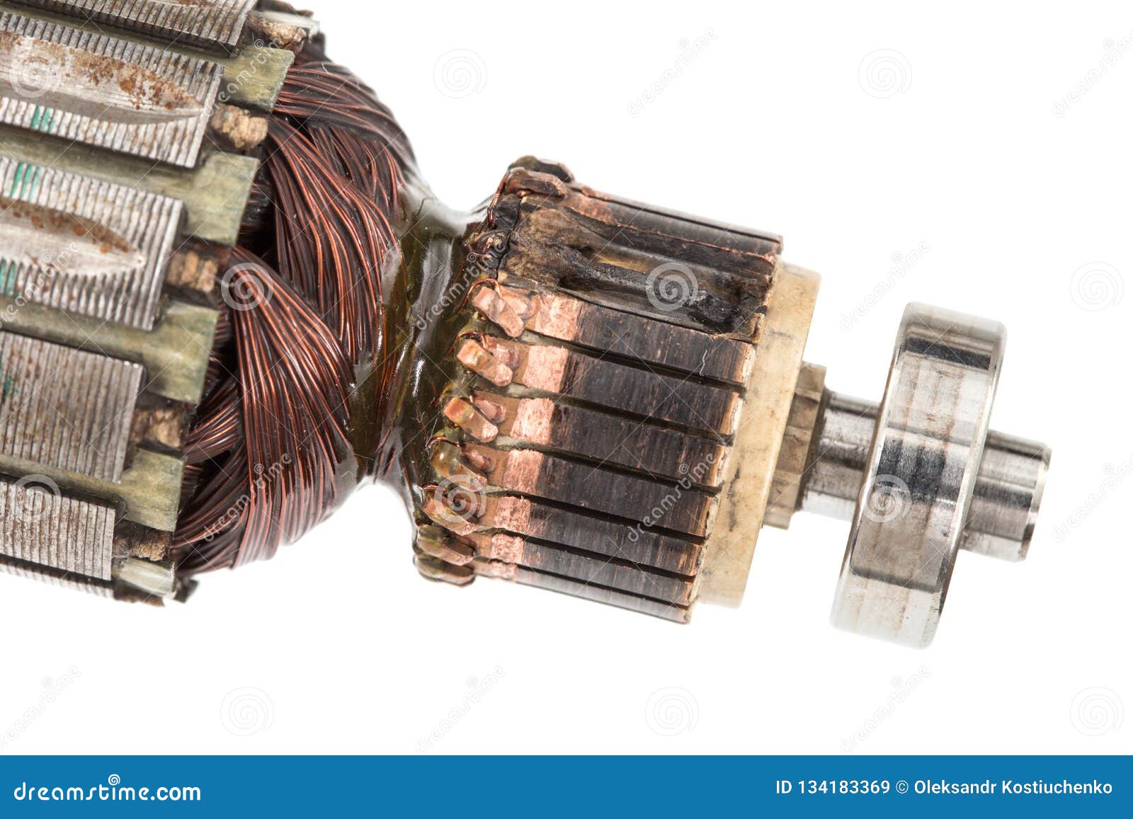 Damaged Electric Motor Anchor, Isolated On White Background Royalty ...