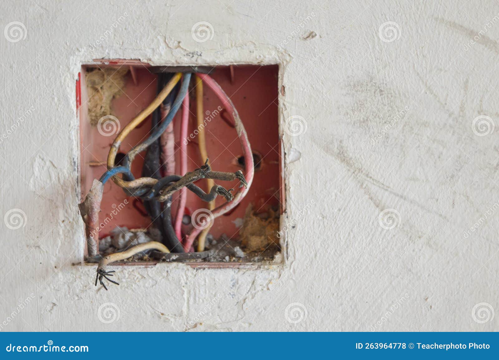 Damaged Electrical Cable Wires. Connection Rupture Break, Line Repair ...