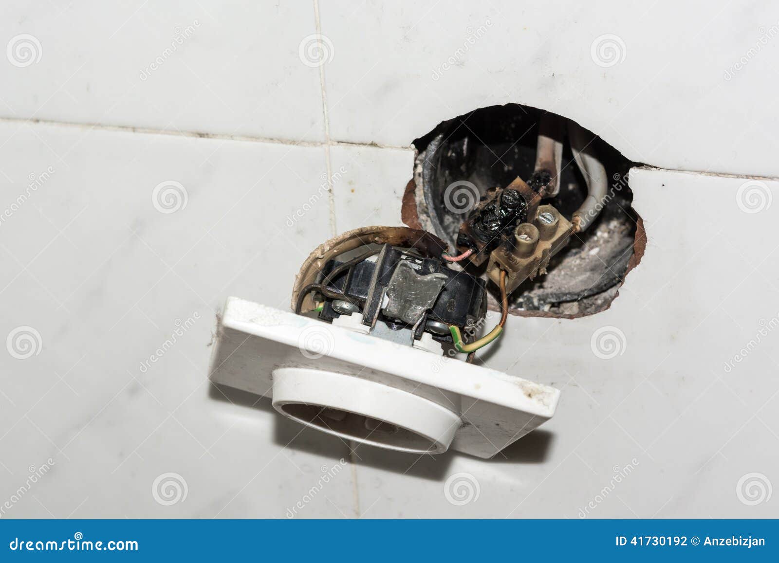 Damaged electrical socket stock photo. Image of potential - 41730192