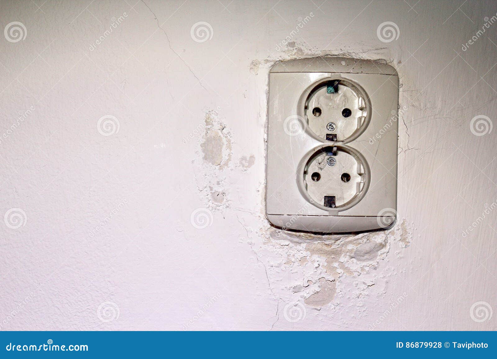 Damaged electrical socket stock photo. Image of danger - 86879928