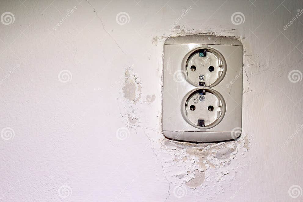 Damaged electrical socket stock photo. Image of danger - 86879928