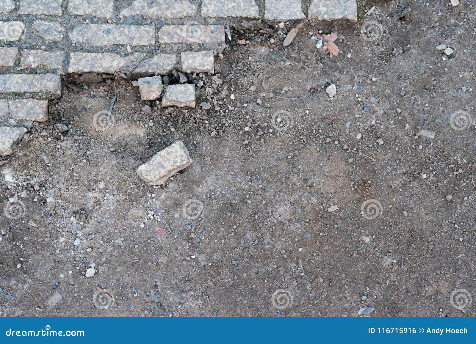 A damaged footpath stock photo. Image of abstract, cobblestone - 116715916
