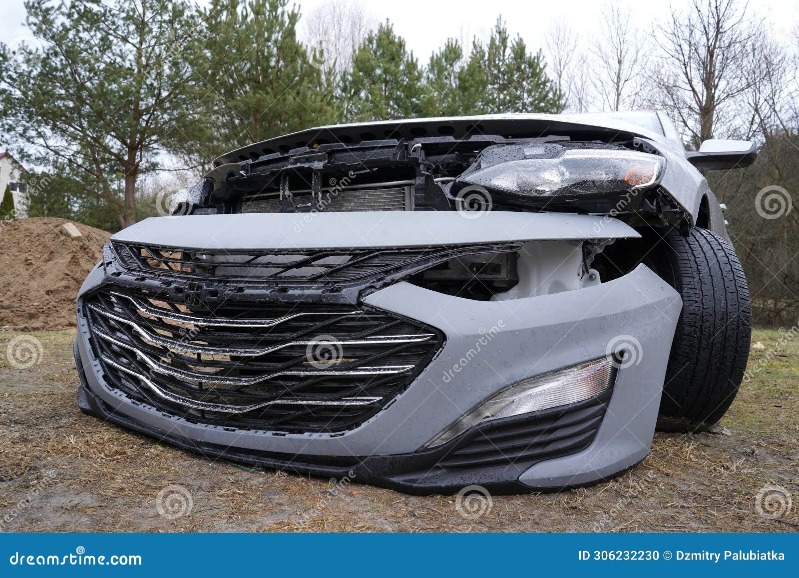 Damaged Front Bumper of the Car Stock Photo - Image of isolated, repair ...