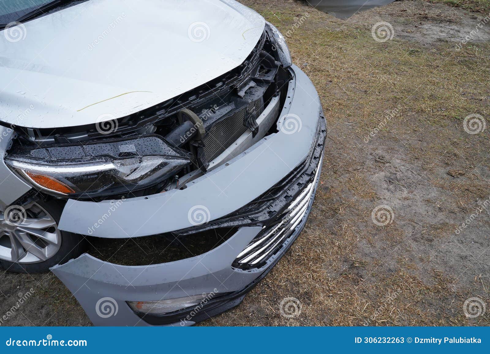 Damaged Front Bumper of the Car Stock Image - Image of broken, injury ...