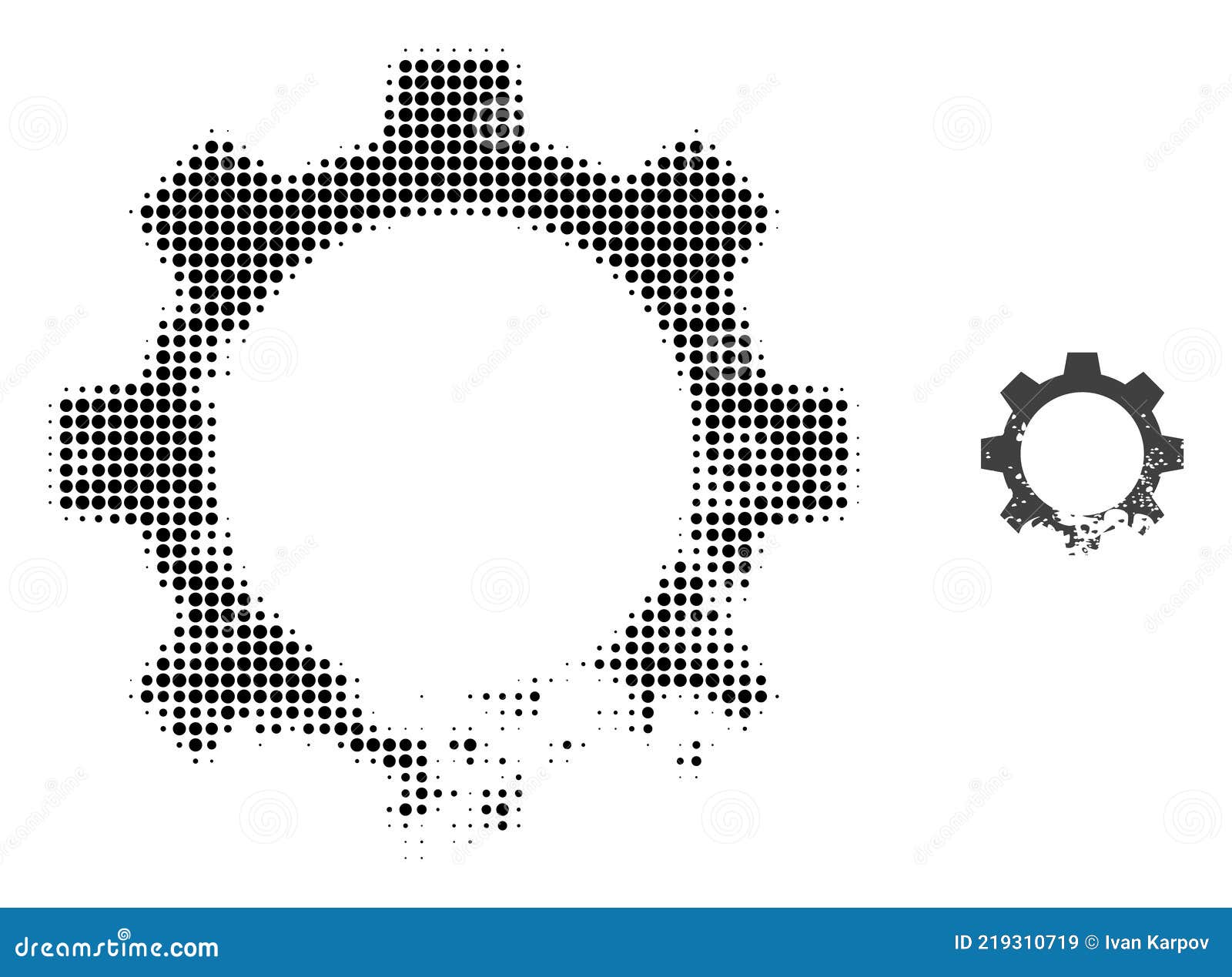 Damaged Gear Halftone Dotted Icon Stock Vector - Illustration of ...