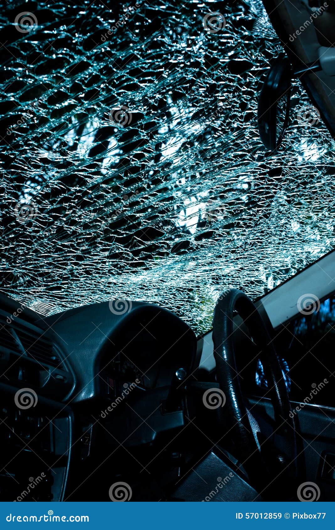 Damaged Glass (car Windshield) Inside Car Stock Image - Image of chap ...