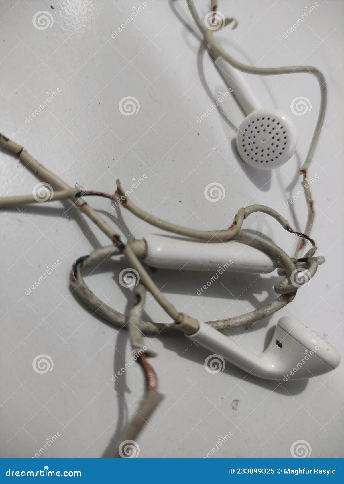 Damaged Headset Cable Due To Use Stock Image - Image of headset ...
