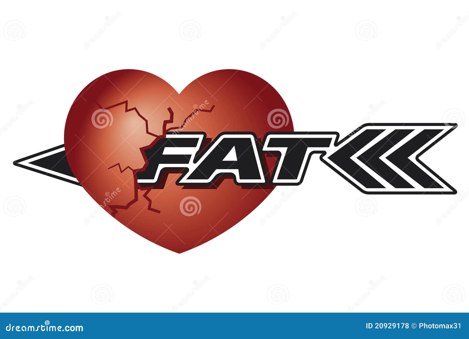 Damaged Heart Caused Fat Eating Stock Illustration - Illustration of ...